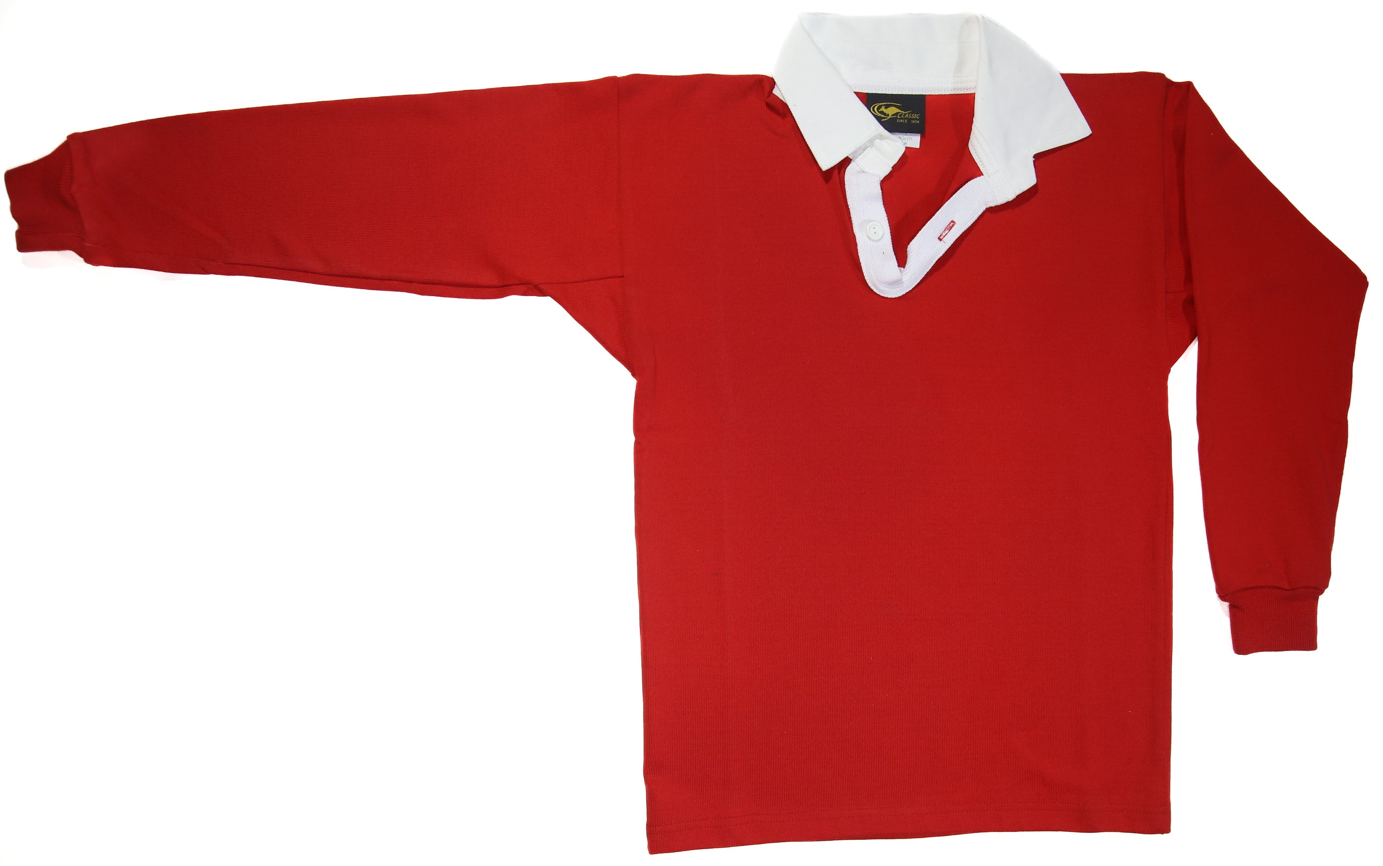 Plain Rugby Red Kid's Ready To Custom Printing Full Sleeve – House of ...